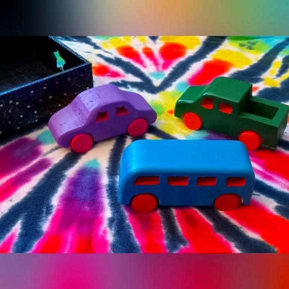 Artisan | Toys | Hand Painted Wooden Toy Vehicles | Poshmark